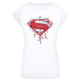 F4NT4STIC T-Shirt 'DC Comis Superhelden Superman' Damen Gr&ouml;&szlig;e S blau / rot / wei&szlig;