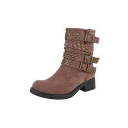 Ital-Design Stiefelette Damen Gr&ouml;&szlig;e 40 hellbraun Winterschuhe