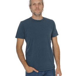 Life-tree Shirt 'Organic Basic Washed Blue' male Blue size XL