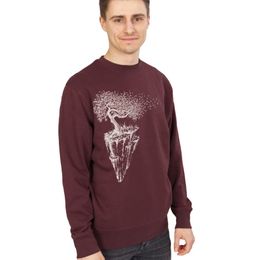 Life-Tree Sweatshirt 'Organic Fairwear Sweater Unisex Red Brown Maple Island' Herren Größe L kastanienbraun