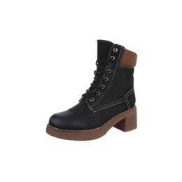 Ital-Design Stiefelette Damen Gr&ouml;&szlig;e 41 braun / schwarz Winterschuhe