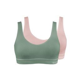 Nur Die Bustier 'Retro' Damen Größe 75 grün / rosé / weiß