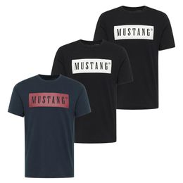 Mustang T-Shirt Herren Gr&ouml;&szlig;e L blau / rot / schwarz / wei&szlig;