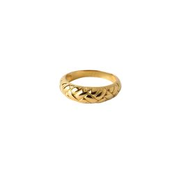 Orelia Waffle Ring 'Domed' Damen Gr&ouml;&szlig;e S/M gold