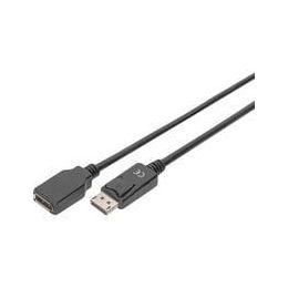 Digitus DisplayPort 1.2 Verl&auml;ngerungskabel, Stecker > Buchse schwarz, 2 Meter