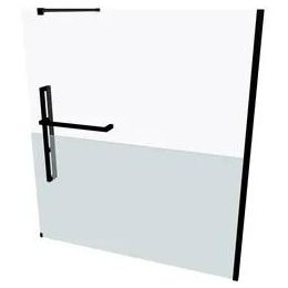 H&uuml;ppe H&Uuml;PPE Duplo pure Walk-In Viereck Seitenwand 1-teilig, Breite:180cm, rechtsseitige Befestigung, DT0016123318, Duschkabine: Profilfarbe Black Edition Glas ESG Combidekor Sand Plus mit Anti-Plaque