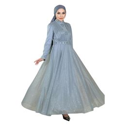 MODAMIHRAM Kleid Damen Gr&ouml;&szlig;e 48 silber Winterkleid