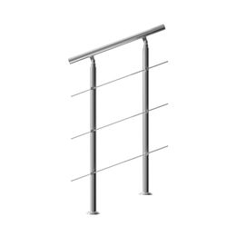 Monzana Treppengel&auml;nder Edelstahl 80cm 3 Streben