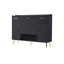 M&ouml;bel Kraft Sideboard grau Ma&szlig;e (cm): B: 130 H: 100 &raquo; M&ouml;bel Kraft