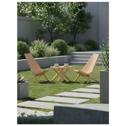 holz4home® Skandinavische Gartenmöbel aus Kiefer Set 2x Liegestuhl 1x Tisch