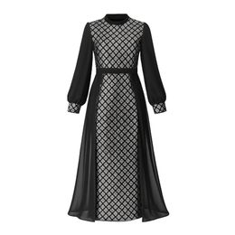 MODAMIHRAM Kleid Damen Gr&ouml;&szlig;e 48 schwarz / silber Winterkleid