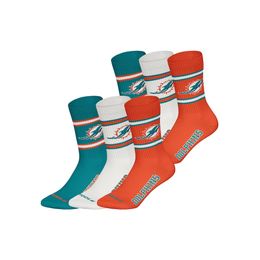 Huddle Socken 'Miami Dolphins Crew' Damen Gr&ouml;&szlig;e 39/42 blau / orange / wei&szlig;