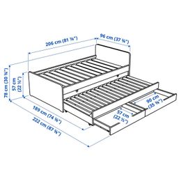 IKEA SLÄKT Bettgestell, Unterbett+Aufbewahrung