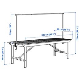 IKEA BONDHOLMEN / HELGE&Ouml; Tisch mit Dekostange