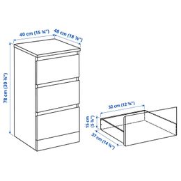 IKEA MALM Kommode mit 3 Schubladen