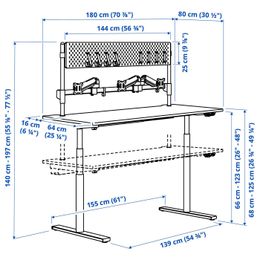 IKEA M&Aring;LOMR&Aring;DE Gamingschreibtisch sitz/steh