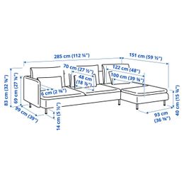 IKEA S&Ouml;DERHAMN 4er-Sofa mit R&eacute;camiere