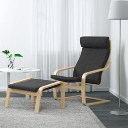 IKEA PO&Auml;NG Sessel und Hocker