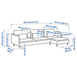 IKEA S&Ouml;DERHAMN 4er-Sofa mit R&eacute;camiere