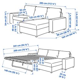 IKEA VIMLE 3er-Bettsofa mit R&eacute;camiere
