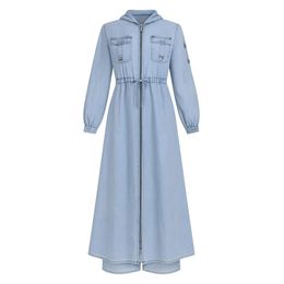 MODAMIHRAM Kleid Damen Gr&ouml;&szlig;e 46 hellblau Winterkleid