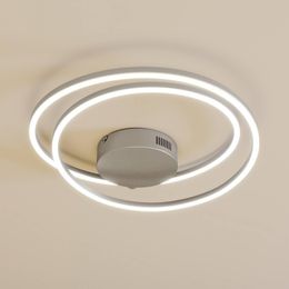 LINDBY LED-Deckenlampe Davian, nickelfarben, 49 cm, dimmbar