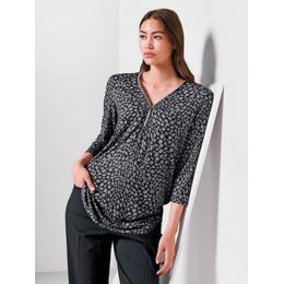 Emilia Lay - V-Shirt mit 3/4-Arm, schwarz, Gr. 46 / L