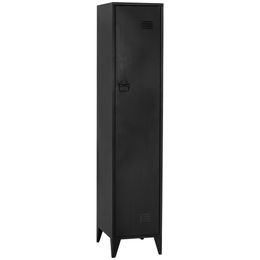 Livetastic Garderobenschrank, Schwarz, Metall, 2 F&auml;cher, 38x185x51 cm, Garderobe, Garderobenschr&auml;nke, Garderobenschr&auml;nke