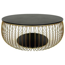 Novel Couchtisch, Schwarz, Gold, Metall, Glas, rund, rund, 86x35x86 cm, Wohnzimmer, Wohnzimmertische, Couchtische, Couchtische Glas