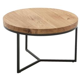 Novel Couchtisch, Schwarz, Eiche, Holz, Metall, Eiche, massiv, rund, eckig, 60x38x60 cm, Wohnzimmer, Wohnzimmertische, Couchtische, Couchtische Metall