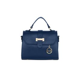 Mia Tomazzi Leder-Henkeltasche "Diomede" in Dunkelblau - (B)24 x (H)20 x (T)12 cm - 77% | Damen-taschen