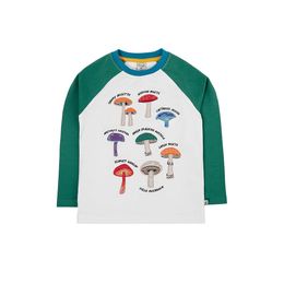 frugi Longsleeve "Ace" in Wei&szlig;/ Gr&uuml;n - 44% | Gr&ouml;&szlig;e 128/134 | Kinder-longsleeves