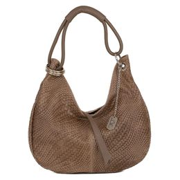 Anna Morellini Leder-Schultertasche "Concetta" in Braun - (B)38 x (H)34 x (T)10 cm - 75% | Damen-taschen