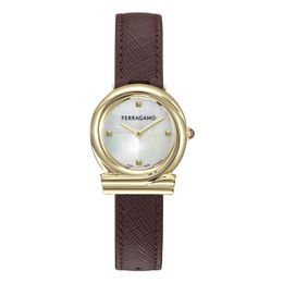 Salvatore Ferragamo Uhr - Quarz-Analoguhr Vb-Gancini Twisted 28Mm-F - Gr. unisize - in Bordeaux - f&uuml;r Damen