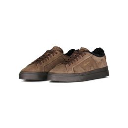 Santoni Low-Top Sneaker - Sneaker aus Veloursleder - Gr. 42,5 (EU) - in Braun - f&uuml;r Damen