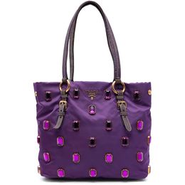 Prada Shopper - Tessuto Pietre Jeweled Tote - Gr. unisize - in Orange - f&uuml;r Damen