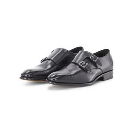 Doucals Doucal's Low-Top Sneaker - Monkstrap aus Glattleder - Gr. 44 (EU) - in Schwarz - f&uuml;r Damen