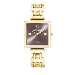COEUR DE LION Uhr - Uhr Iconic Cube Sparkling Mystic Mocca Statement - Gr. unisize - in Gold - f&uuml;r Damen