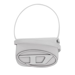 Diesel Hobo Bags - 1Dr' White Shoulder Bag With Oval D Patch In Leath - Gr. unisize - in Wei&szlig; - f&uuml;r Damen