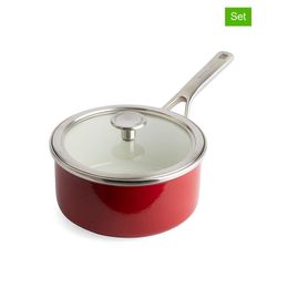 KitchenAid 2tlg. Set: Stielkasserolle "Core Enamel" in Rot - &Oslash; 18 cm - 41% | Kochgeschirr