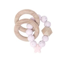 Nibbling Nibbling Stellar Beiß- und Rasselring Greifling Speckled Pink - 5% | Baby-beissringe
