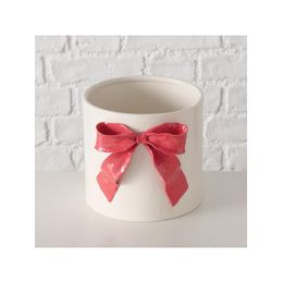 Boltze Übertopf "Bow" in Weiß/ Pink - (H)15 cm - 17% | Kerzen-vasen