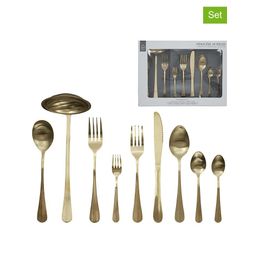 every ware 39tlg. Gebürstetes Edelstahl-Besteckset in Gold - 54% | Gedeckter-tisch