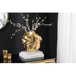 Riess Ambiente Handgefertigte Vase LIQUID 25cm gold Metall Hammerschlag Design Riess-Ambiente Boheme Orientalisch Shabby