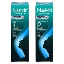 Wick Nasivin Nasenspray o.Kons.Erw.u.Schulkinder Doppelpackung (2x10ml) 2 St