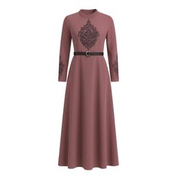 MODAMIHRAM Kleid Damen Gr&ouml;&szlig;e 52 ros&eacute; / schwarz Winterkleid