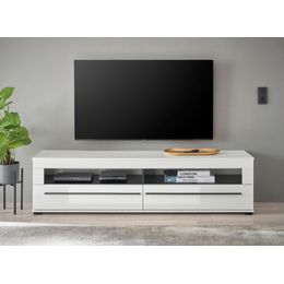 Lowboard Inosign "modernes TV-Unterteil, Kommode in Eiche Evoke oder wei&szlig;", wei&szlig;, B:180cm H:47cm T:42cm, FSC-zertifizierter Holzwerkstoff, Sideboards, Lowboard, schwarze Stangengriffe, ausreichend Stauraum, vielseitig einsetzbar