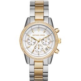 Chronograph Michael Kors "BRYANT", silber (silberfarben, goldfarben), Armbanduhren, Damen, Chronograph, Quarzuhr, Armbanduhr, Damenuhr, Stoppfunktion, Edelstahlarmband