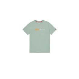 T-Shirt Alpha Industries "Alpha Label T-Shirt", Herren, Gr. S, frost gr&uuml;n, Obermaterial: 100% Baumwolle, Shirts T-Shirt