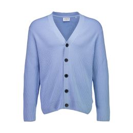 Cardigan LINDBERGH "LINDBERGH Cardigan", Herren, Gr. L, soft blau, Obermaterial: 80% Baumwolle, 20% Polyester, Strickjacken